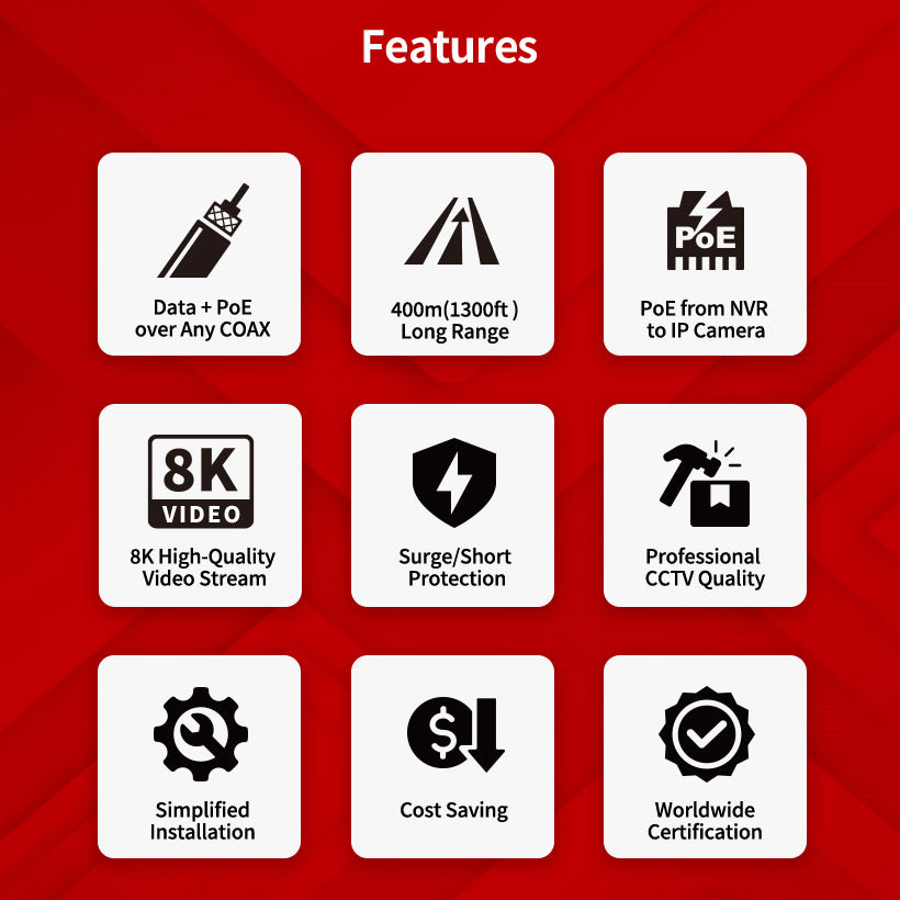 Single Port Ethernet over Coax Transmitter / Receiver